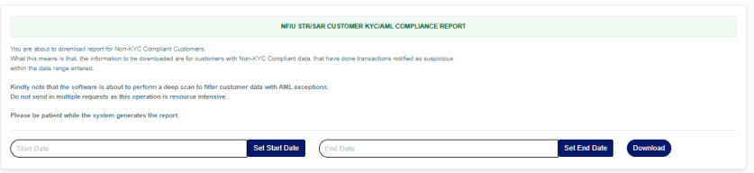 How To download Non-KYC Compliance Report (NFIU STR/SAR) In Compliance ...
